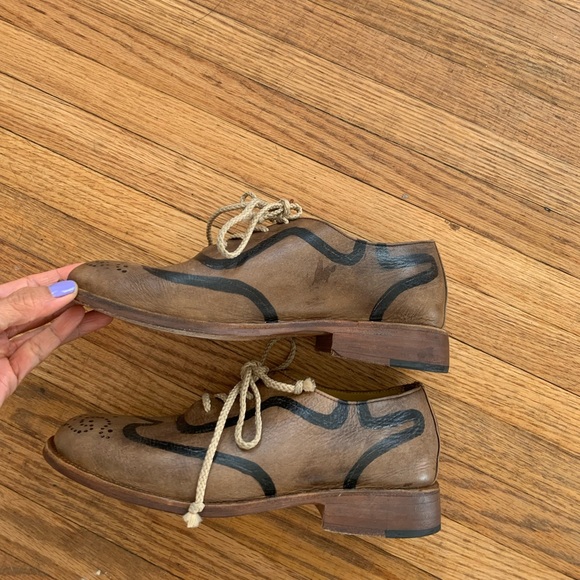 esquivel | Shoes | Esquivel Trish Hand Painted Leather Oxford Shoes ...